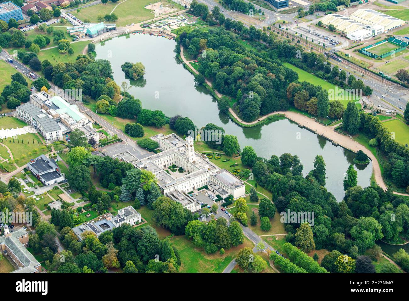 Aerial image of Highfields Park in Nottingham, Nottinghamshire England ...