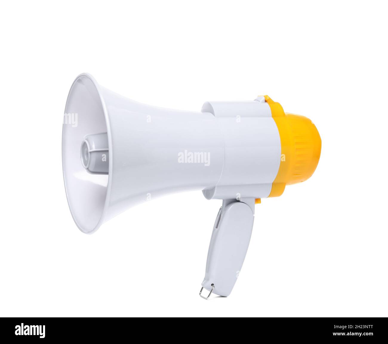 Electronic megaphone on white background Stock Photo - Alamy