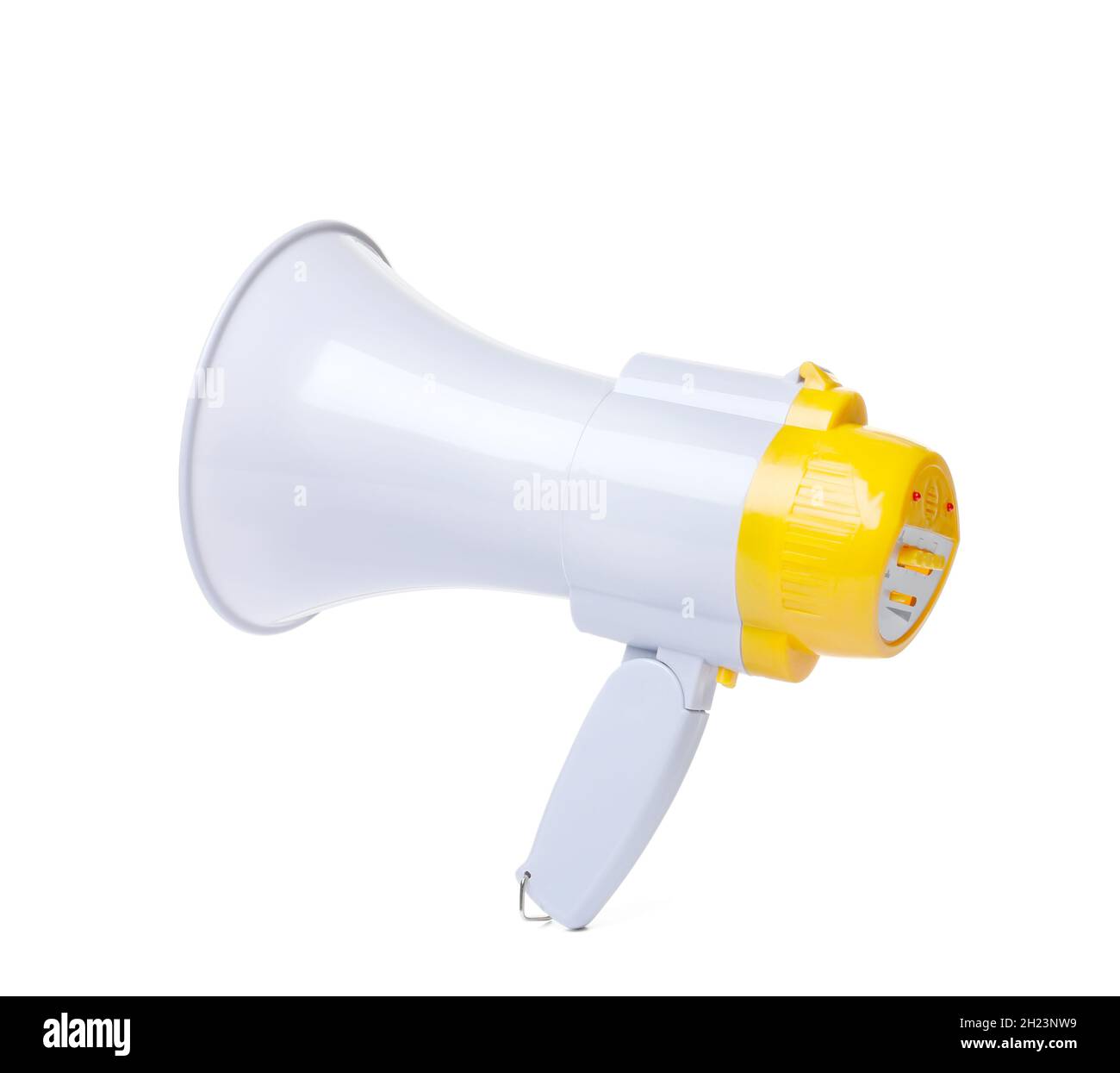 Electronic megaphone on white background Stock Photo - Alamy