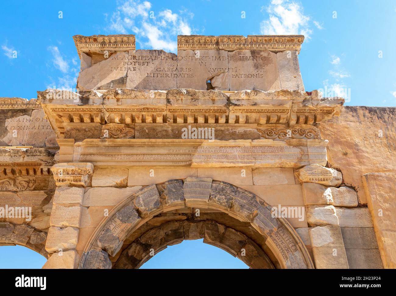 Detailed photo of the arch next to Celsius library in Ephesus ancient ...