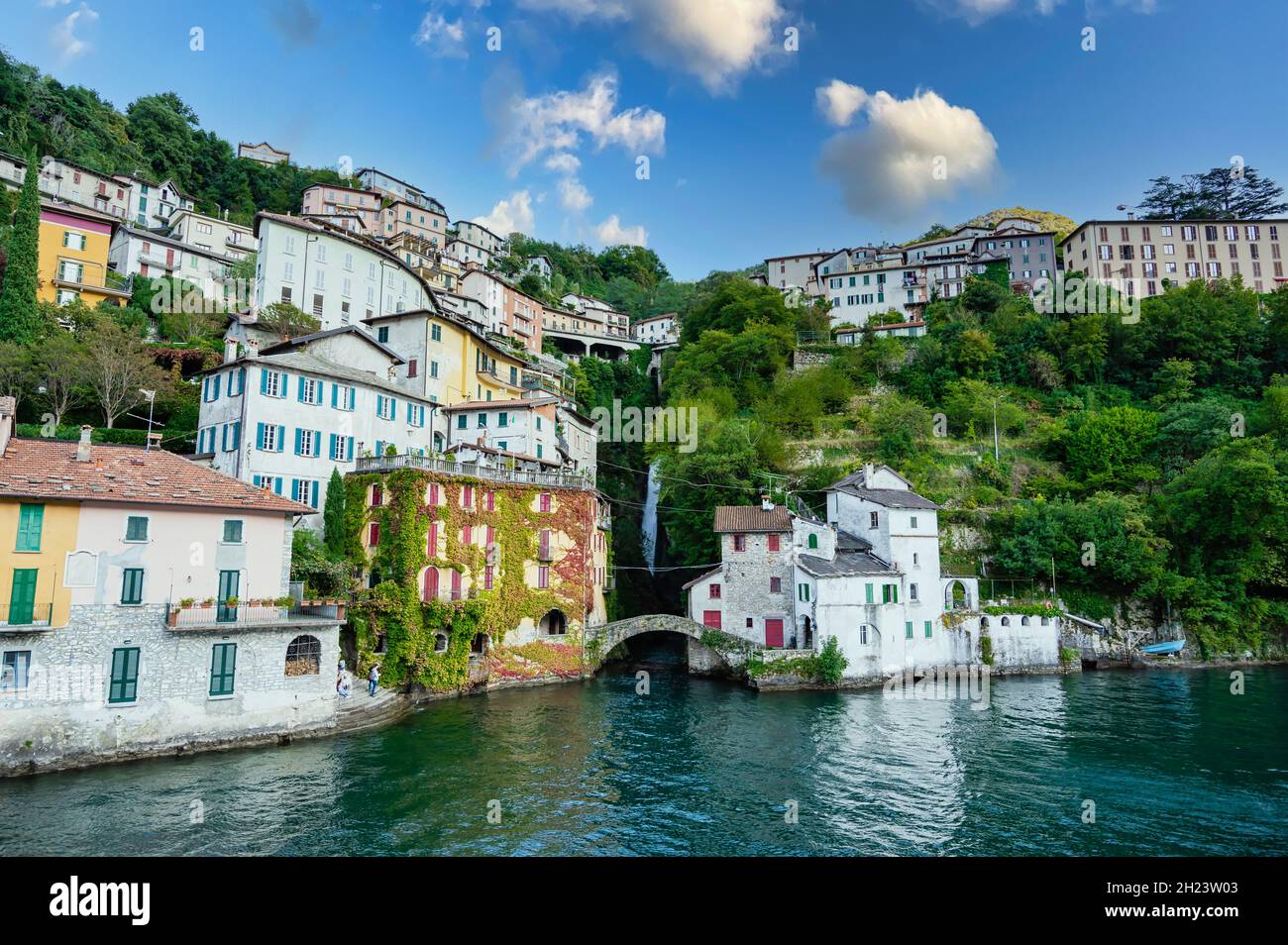 The small picturesque town of Nesso in Lake Como, Italy Stock Photo - Alamy