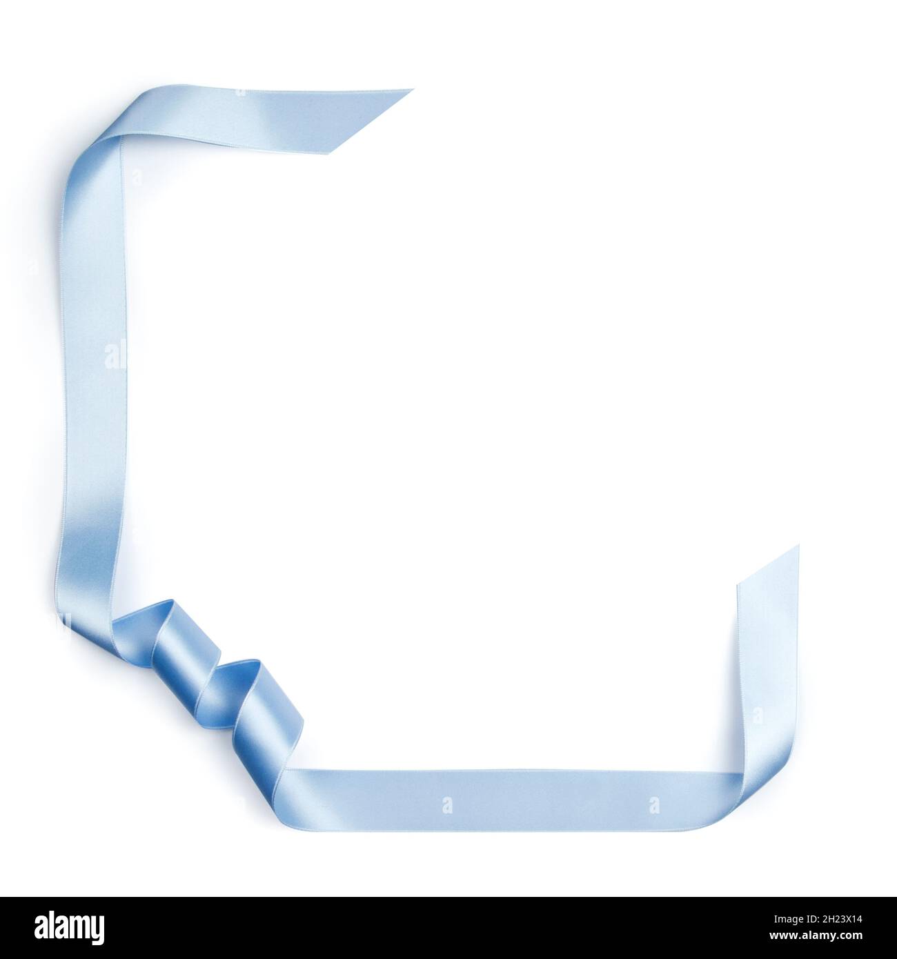 Pastel Blue streamer ribbon on white background Stock Photo - Alamy