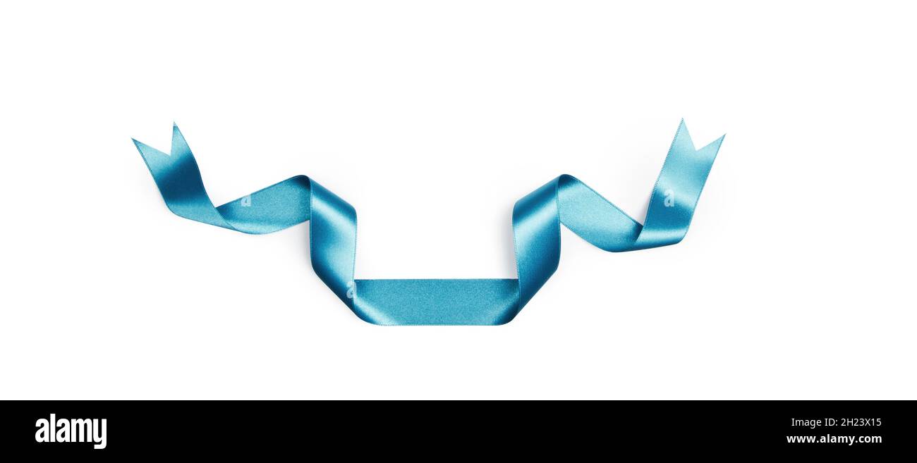 Pastel Blue streamer ribbon on white background Stock Photo - Alamy