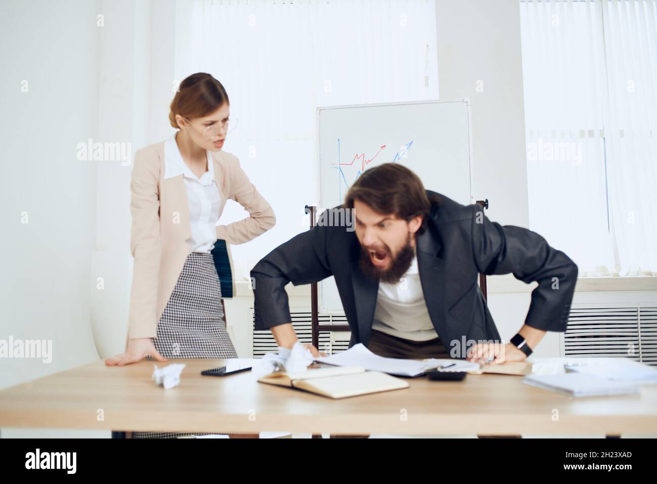Female harassing male office hi-res stock photography and images - Alamy