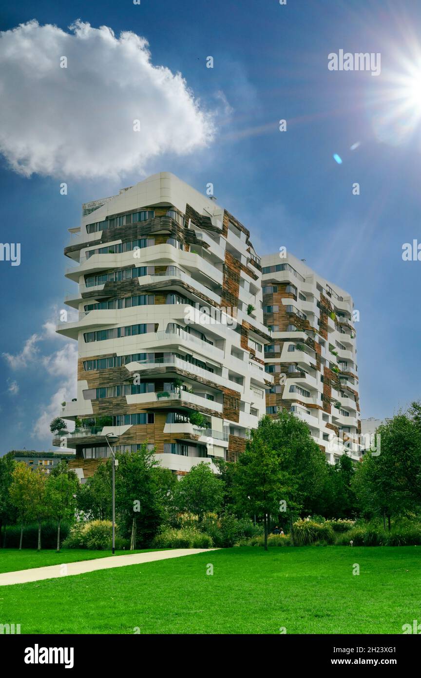Modern buildings and condos in City Life complex in Milan, Italy Stock ...