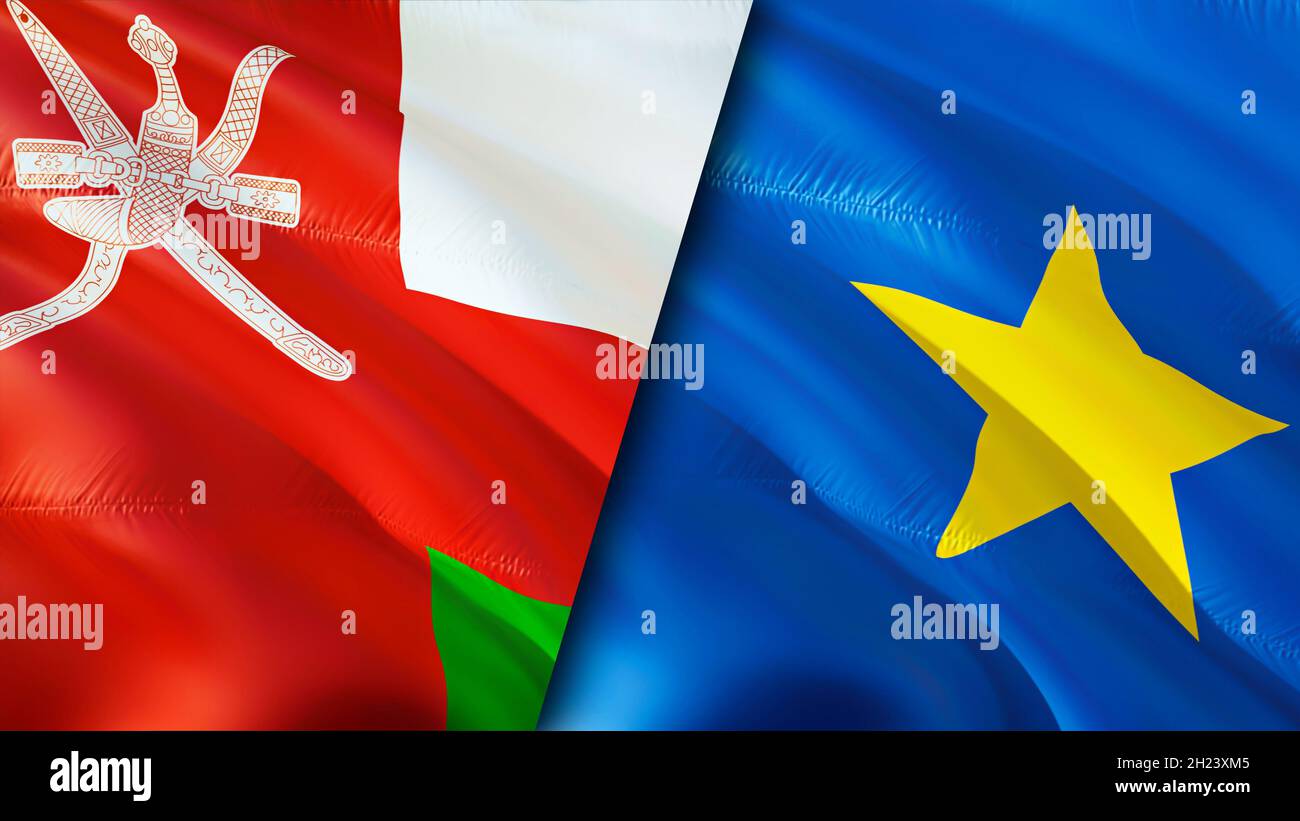 Oman and DR Congo flags. 3D Waving flag design. DR Congo Oman flag ...