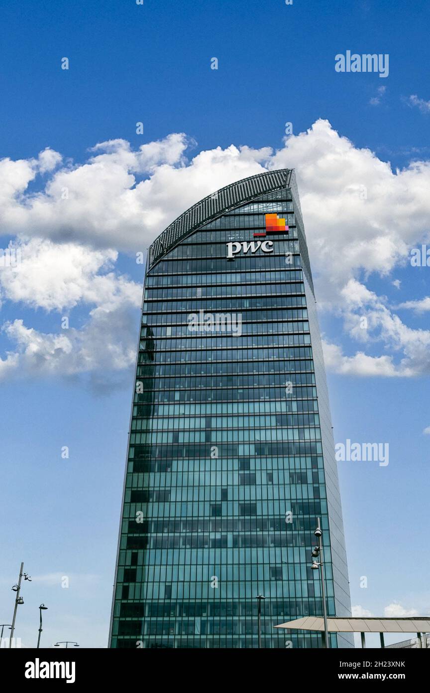 Libeskind Tower or Pwc Tower in City Life "Tre Torri" area, in Milan ...