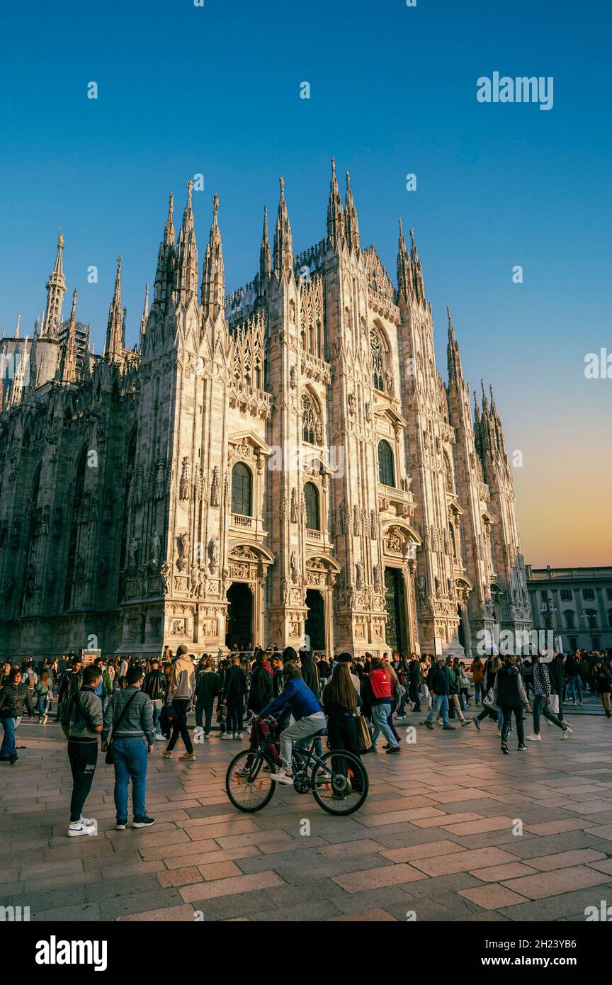 The Duomo-Cathedral symbol of Milan in Duomo Cathedral Square in Milan ...