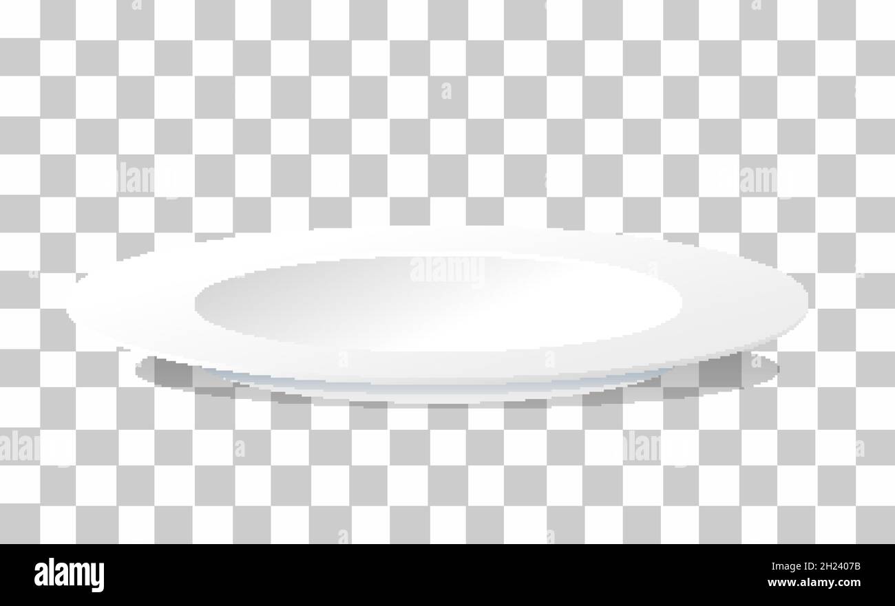 White plain plate on transparent background illustration Stock Vector ...