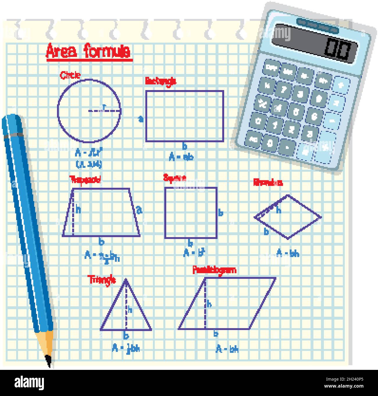 A book note of area formula illustration Stock Vector Image & Art - Alamy