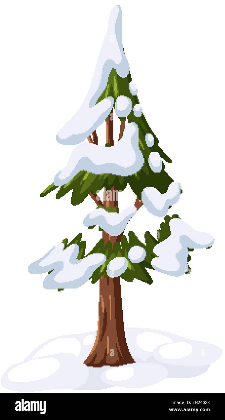 Tree covered with snow illustration Stock Vector Image & Art - Alamy