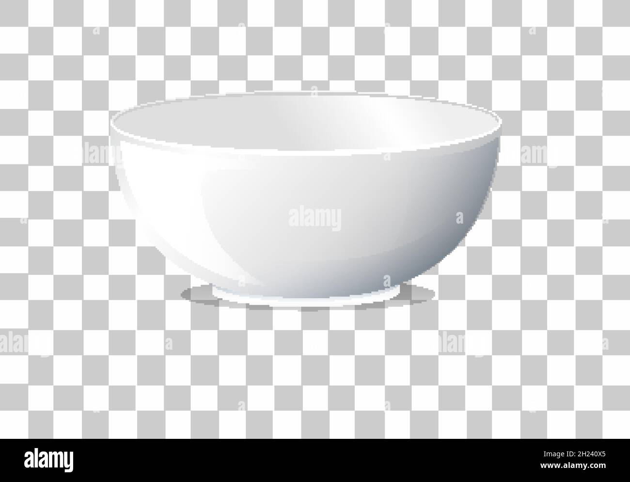 White plain bowl on transparent background illustration Stock Vector ...