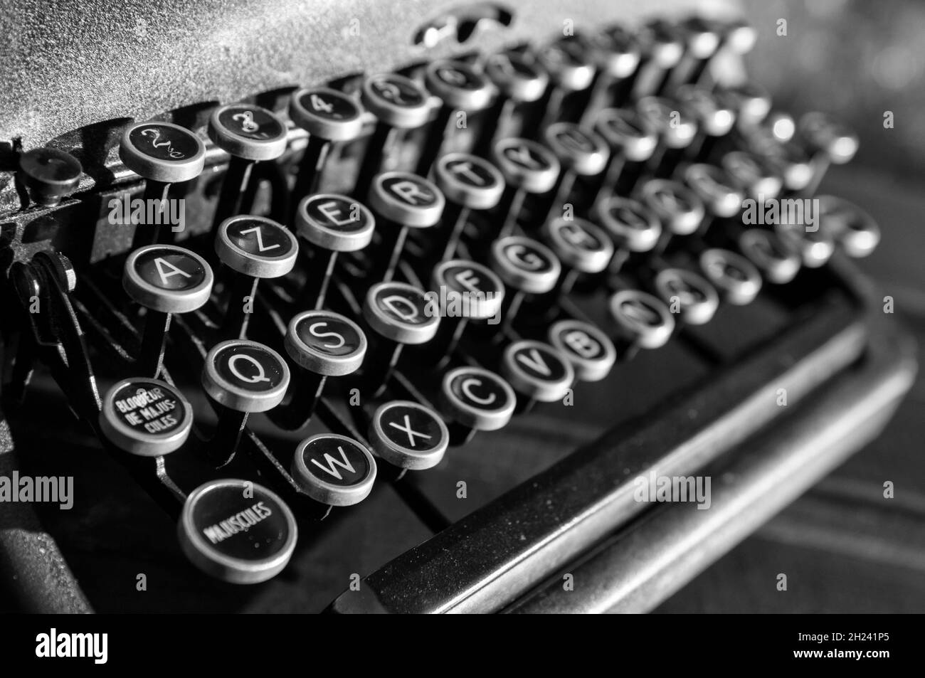Antique vintage old typewriter close up background Stock Photo - Alamy