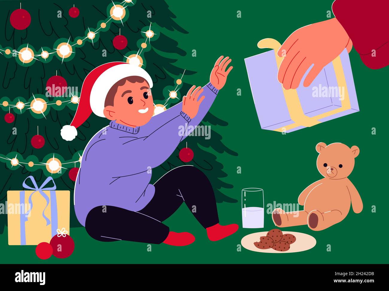 Kid gets christmas present hi-res stock photography and images - Alamy