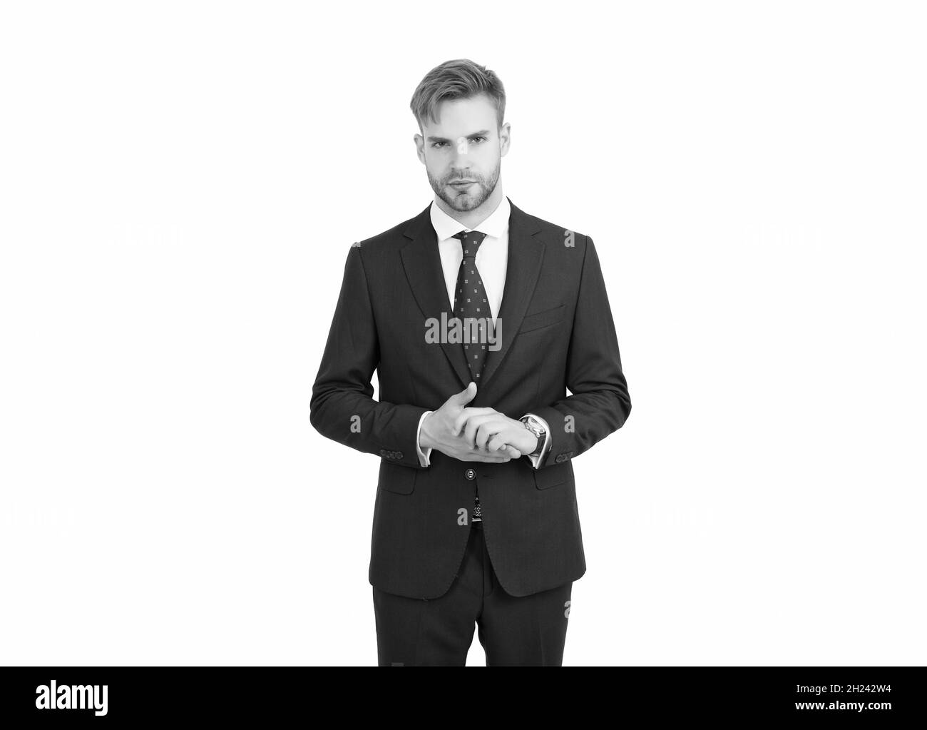 rich people. confident boss isolated on white. groomed guy wear elegant ...