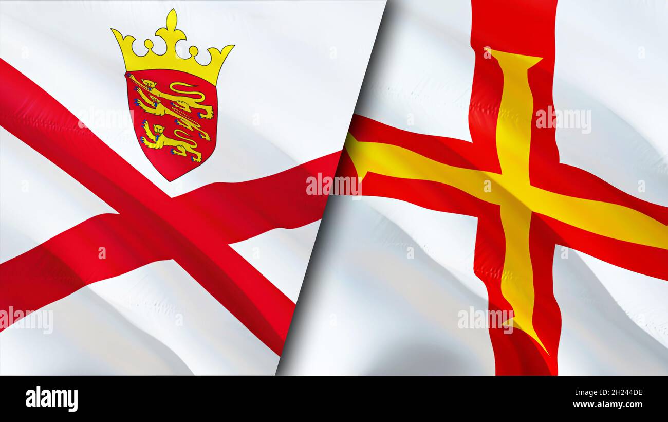 Jersey and Guernsey flags. 3D Waving flag design. Guernsey Jersey flag, picture, wallpaper ...
