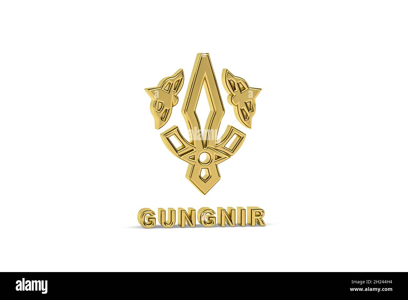 Golden 3D Norse mythology icon isolated on white background - 3D render ...