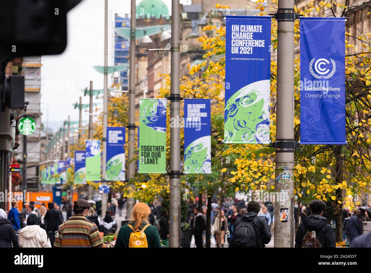 COP26 banners for United Nations Climate Change Conference, Glasgow ...