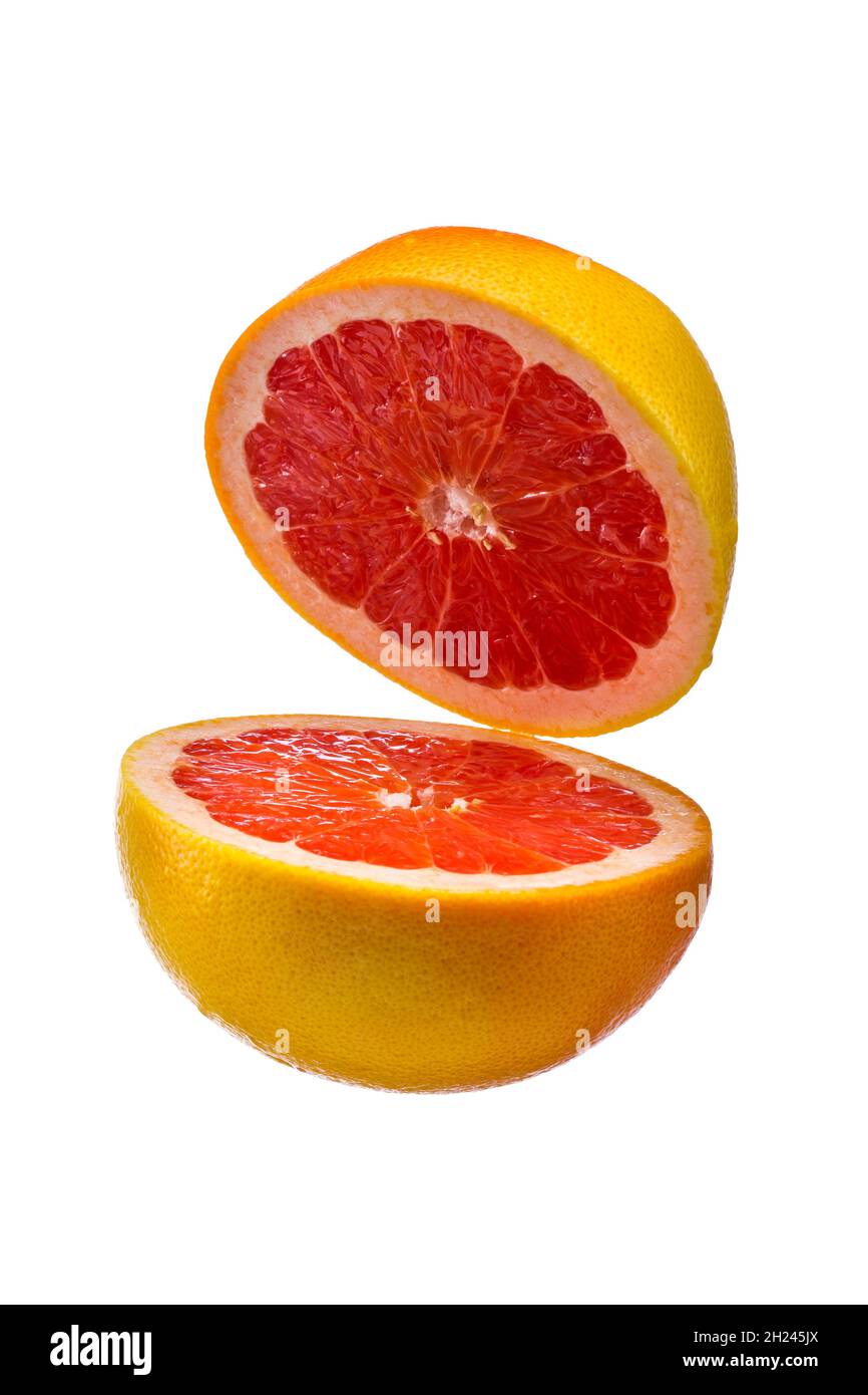 Grapefruit half isolated on white background Stock Photo - Alamy