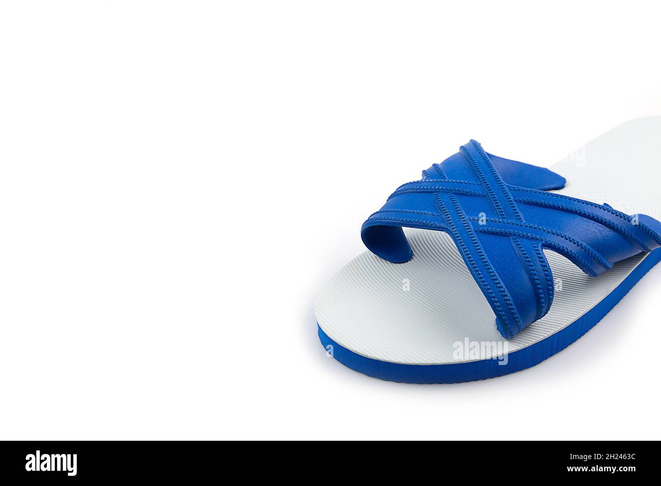 Blue and white Rubber slipper isolated on white background Stock Photo ...