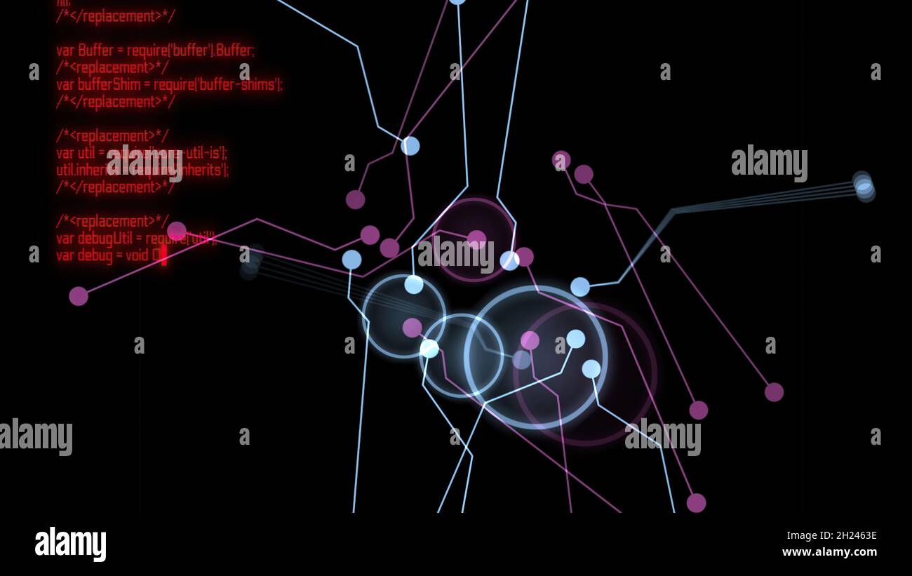3d illustration - futuristic HUD interface and Hacker code on a computer screen terminal Stock ...
