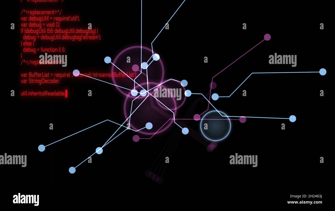 3d illustration - futuristic HUD interface and Hacker code on a ...