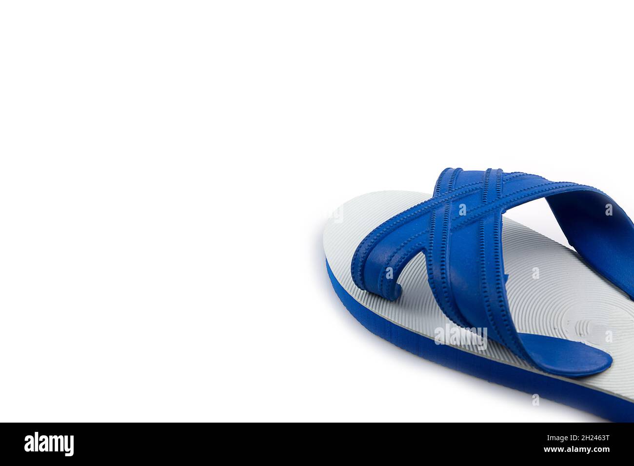 Blue and white Rubber slipper isolated on white background Stock Photo ...