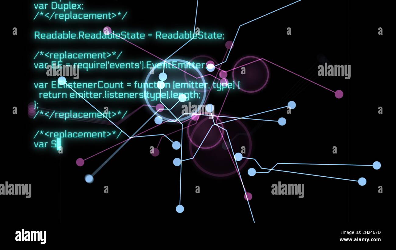 3d illustration - futuristic HUD interface and Hacker code on a computer screen terminal Stock ...