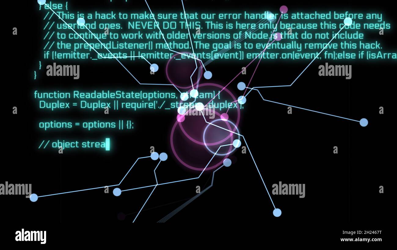 3d illustration - futuristic HUD interface and Hacker code on a ...