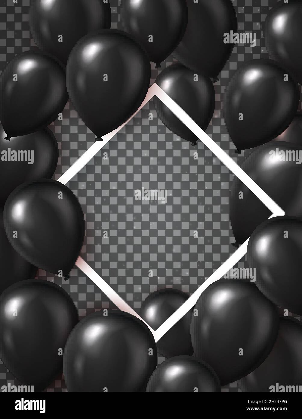 Black Friday sale poster template with realistic black balloons ...