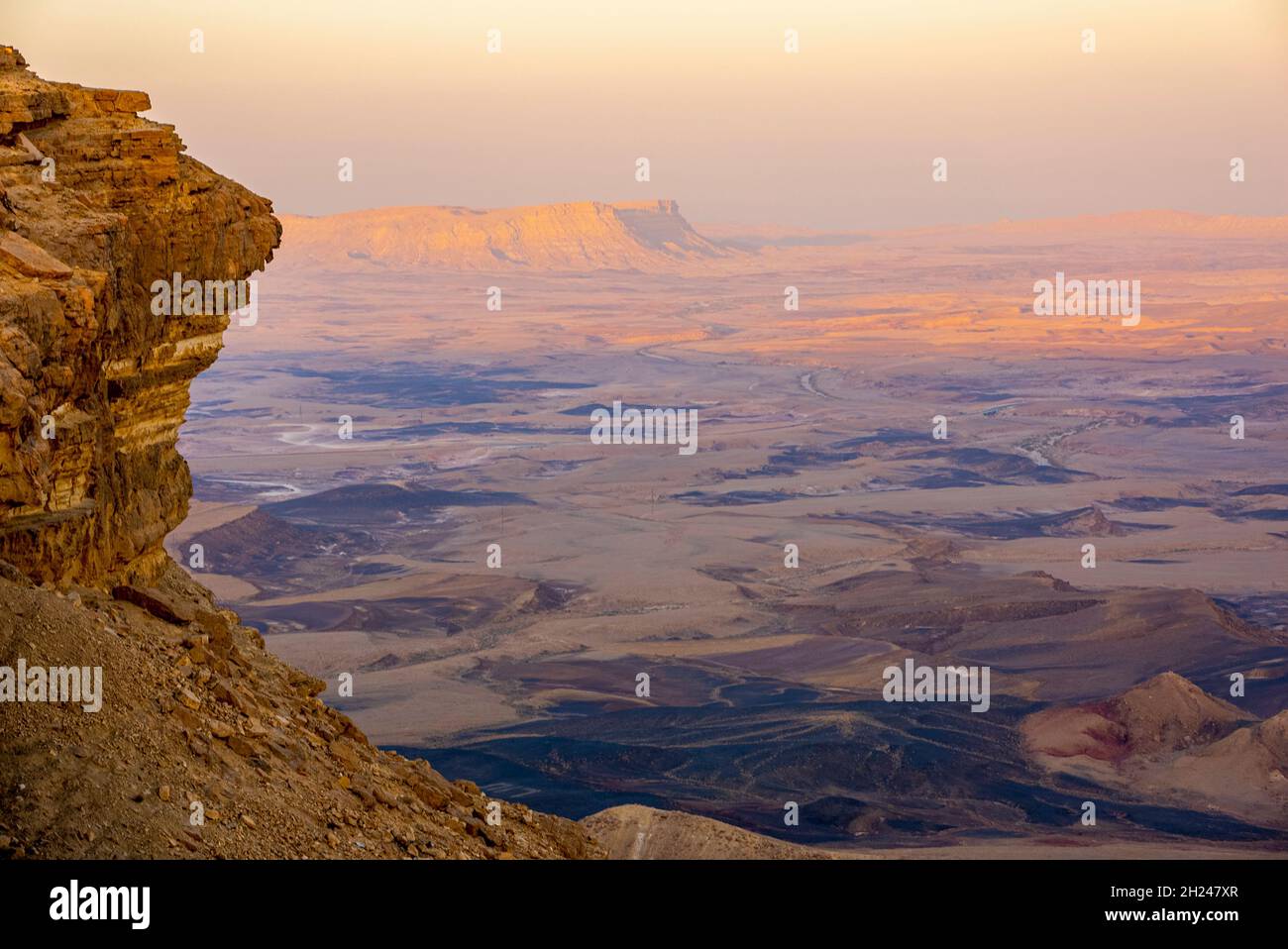 Ramon Crater, the world's largest karst erosion cirque, at the peak of ...