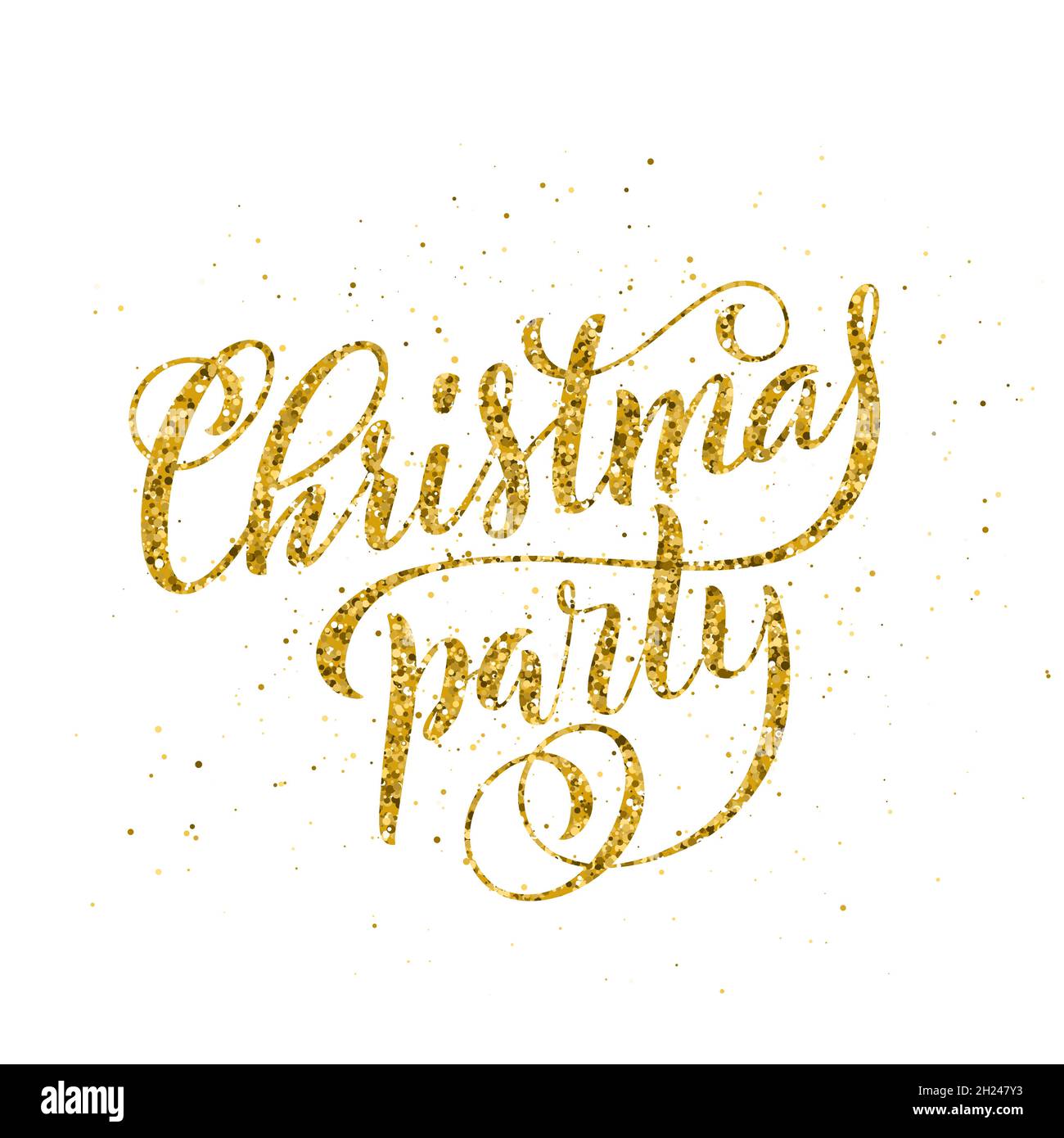 Merry Christmas party handwritten lettering. Lettering design card ...