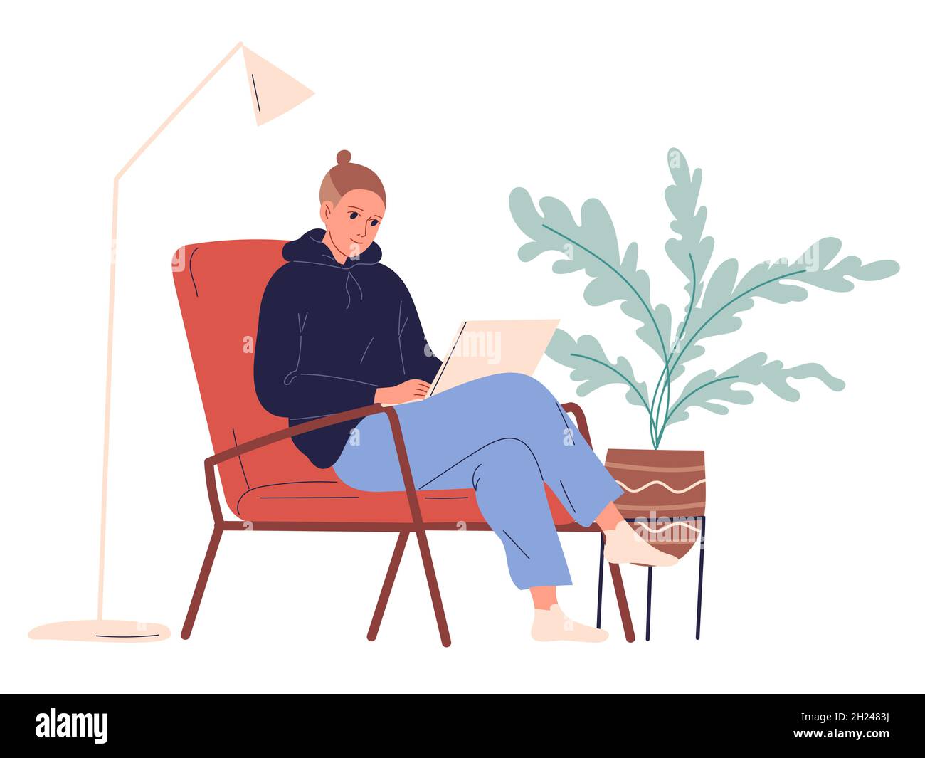 Man sits laptop in Stock Vector Images - Alamy
