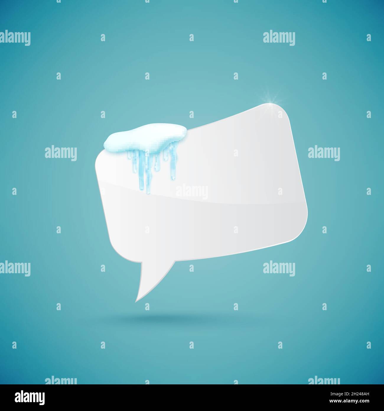 Speech bubble decorated with realistic snow and icicles. Design ...