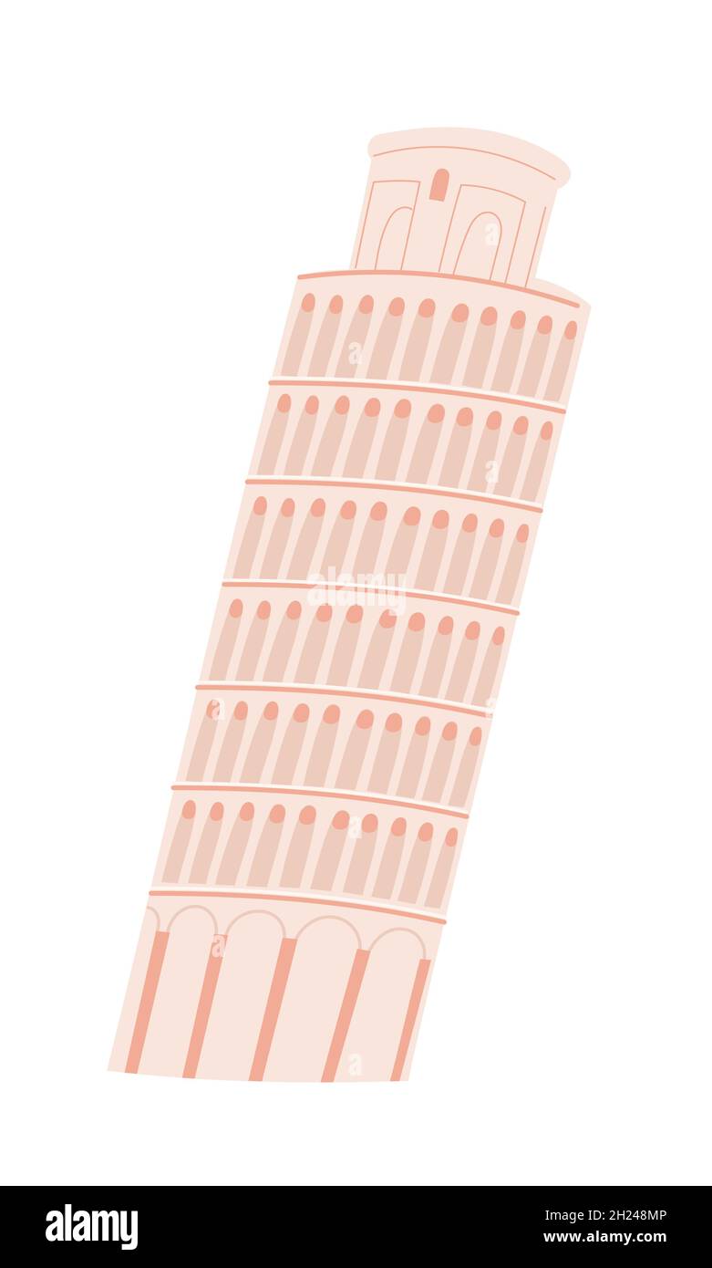 leaning tower of Pisa. Italy. Vector illustration Stock Vector Image ...