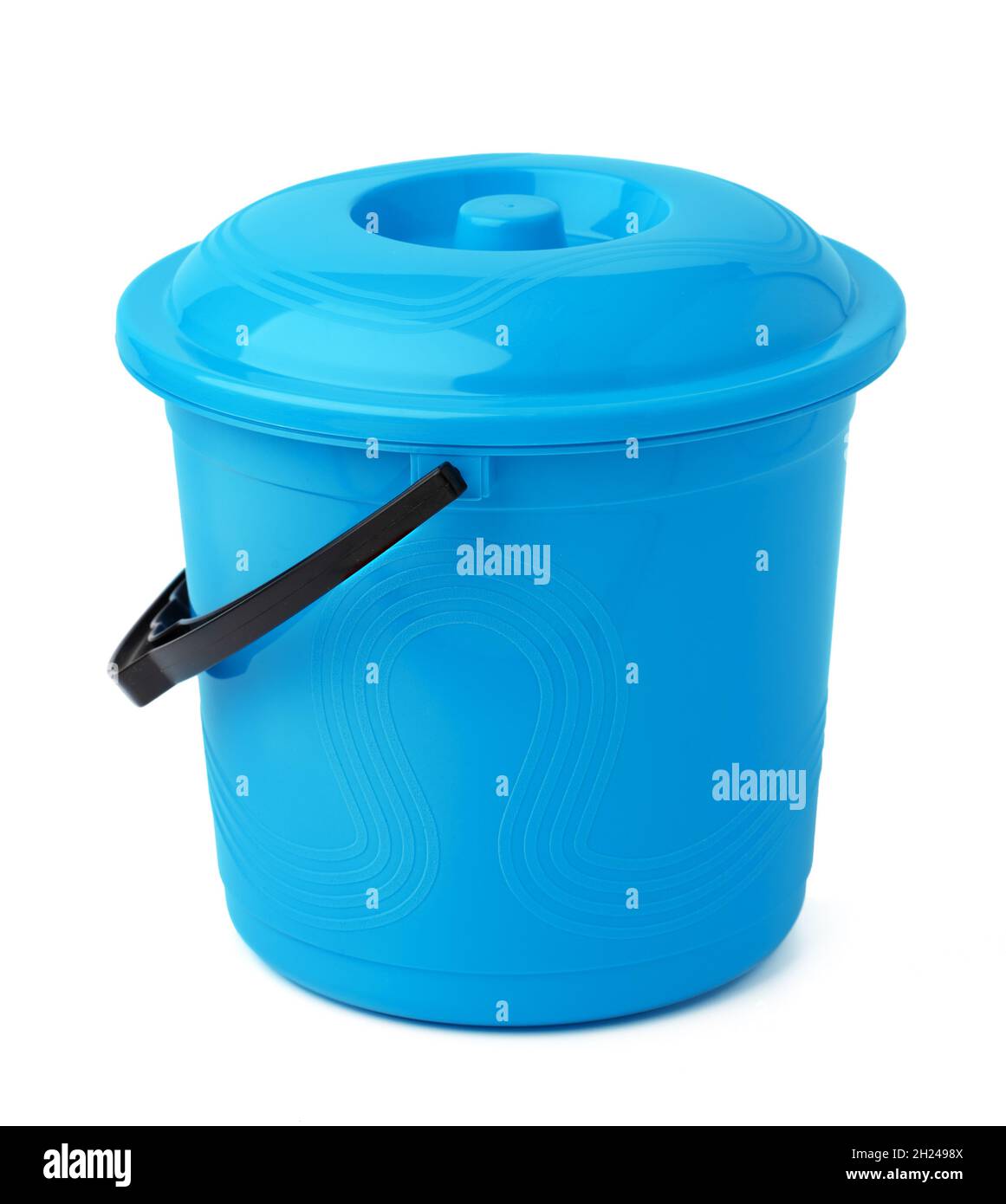 Single plastic bucket isolated on a white background Stock Photo - Alamy