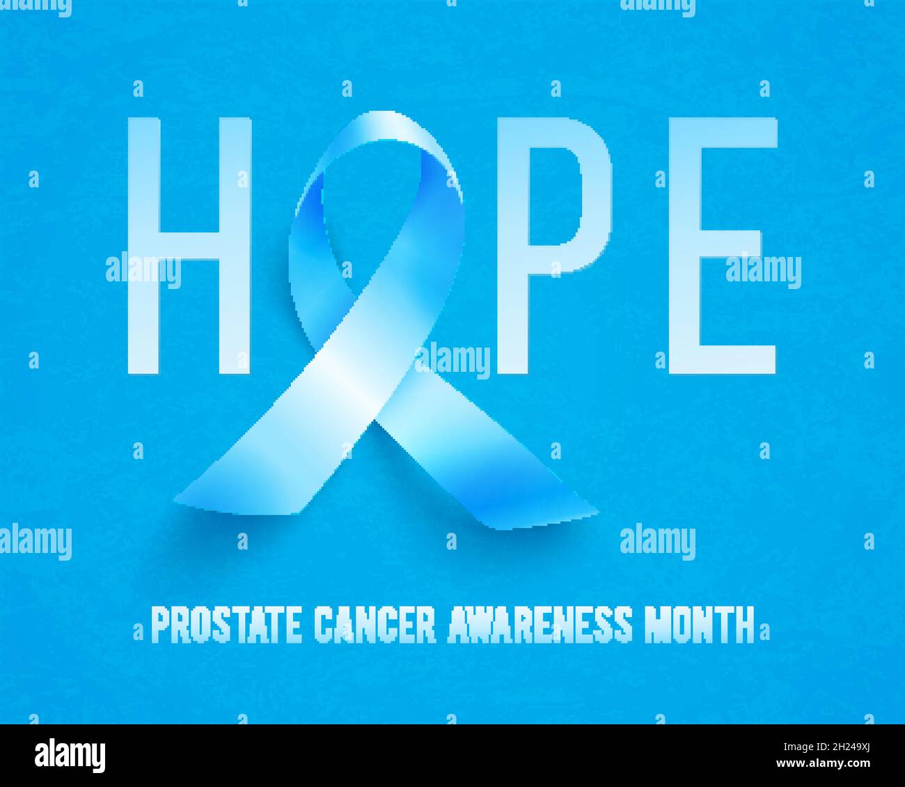 Realistic blue ribbon, world prostate cancer day symbol in november ...