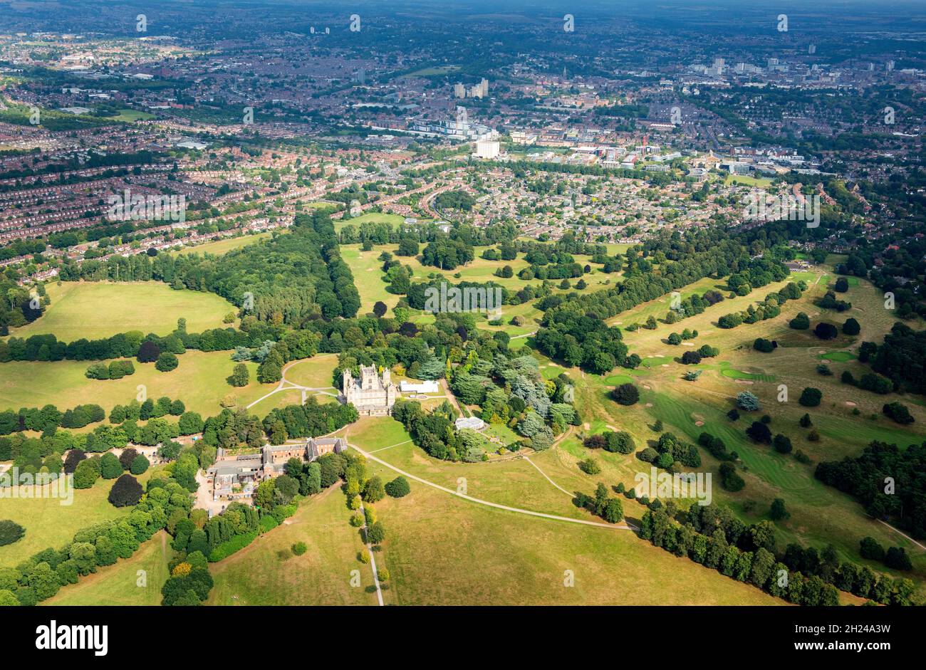 Aerial image of Wollaton Hall and Deer park, Nottingham Nottinghamshire ...