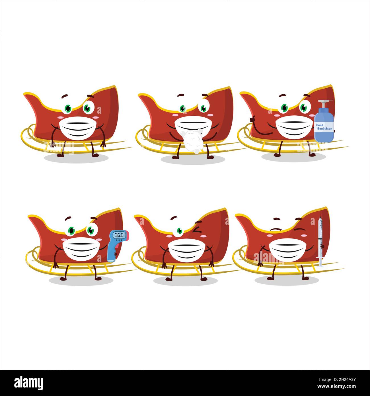 A picture of snow chariot cartoon design style keep staying healthy ...