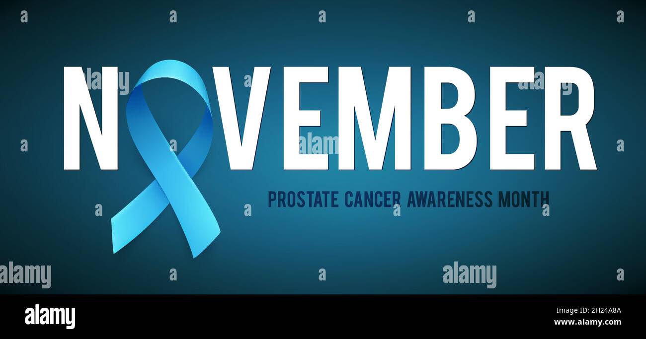Banner for Prostate cancer awareness month in nowember. Word hope with ...