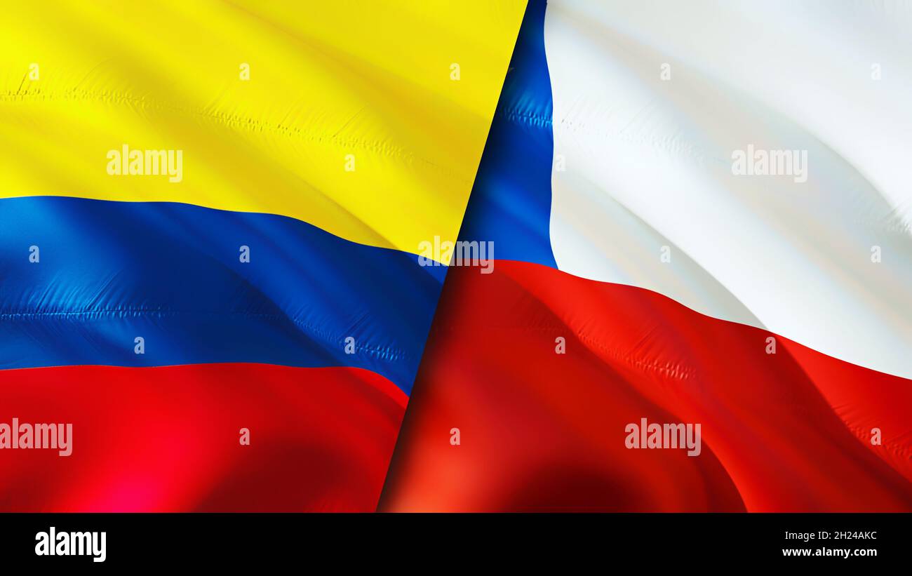 Colombia and Chile flags. 3D Waving flag design. Colombia Chile flag ...