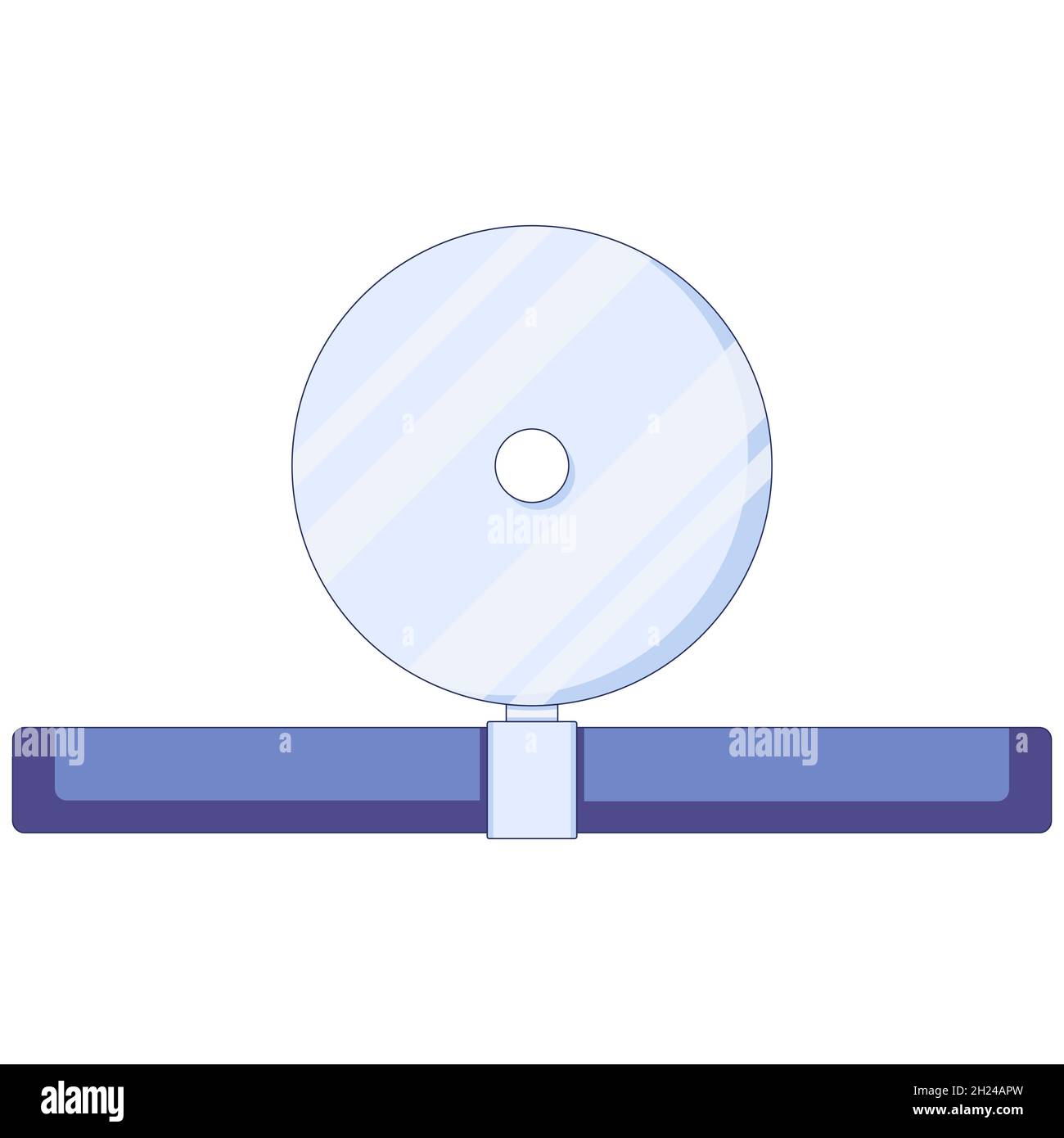 medical lamp on the forehead, icon in a flat style isolated on a white ...