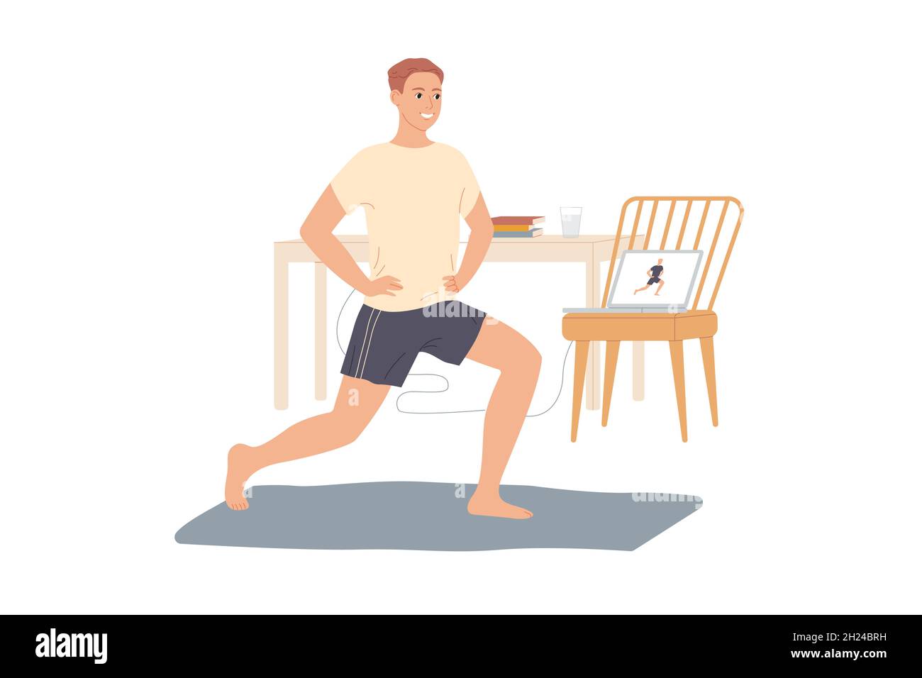 Online fitness training home Stock Vector Images - Alamy