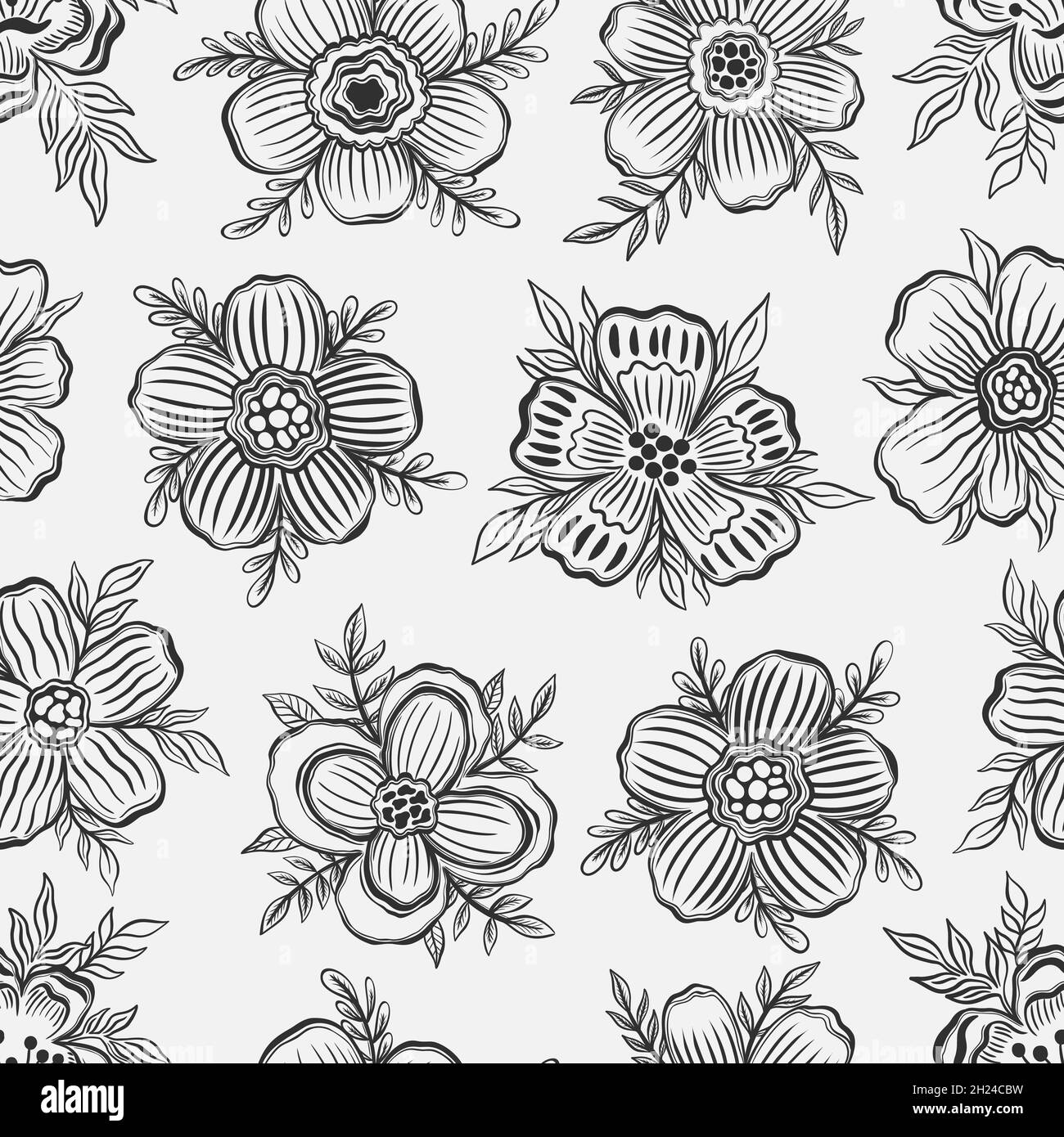 Flower Patterns And Outlines