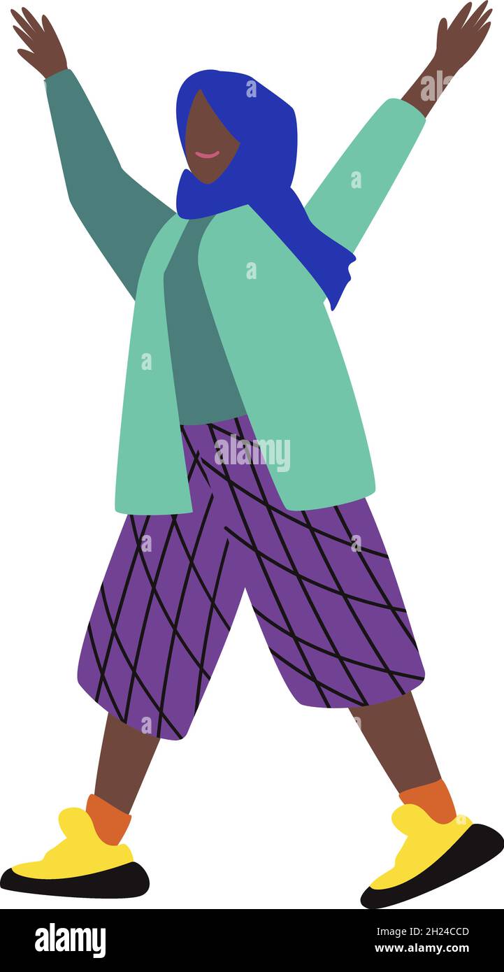 Cartoon woman raised arms hi-res stock photography and images - Alamy