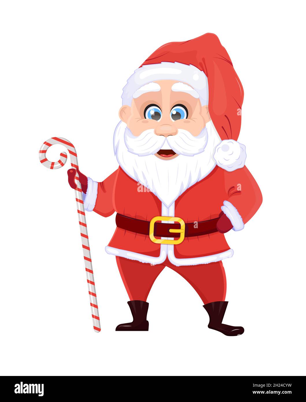 Santa Claus charcter vector. Christmas and New Year illustration. Funny ...