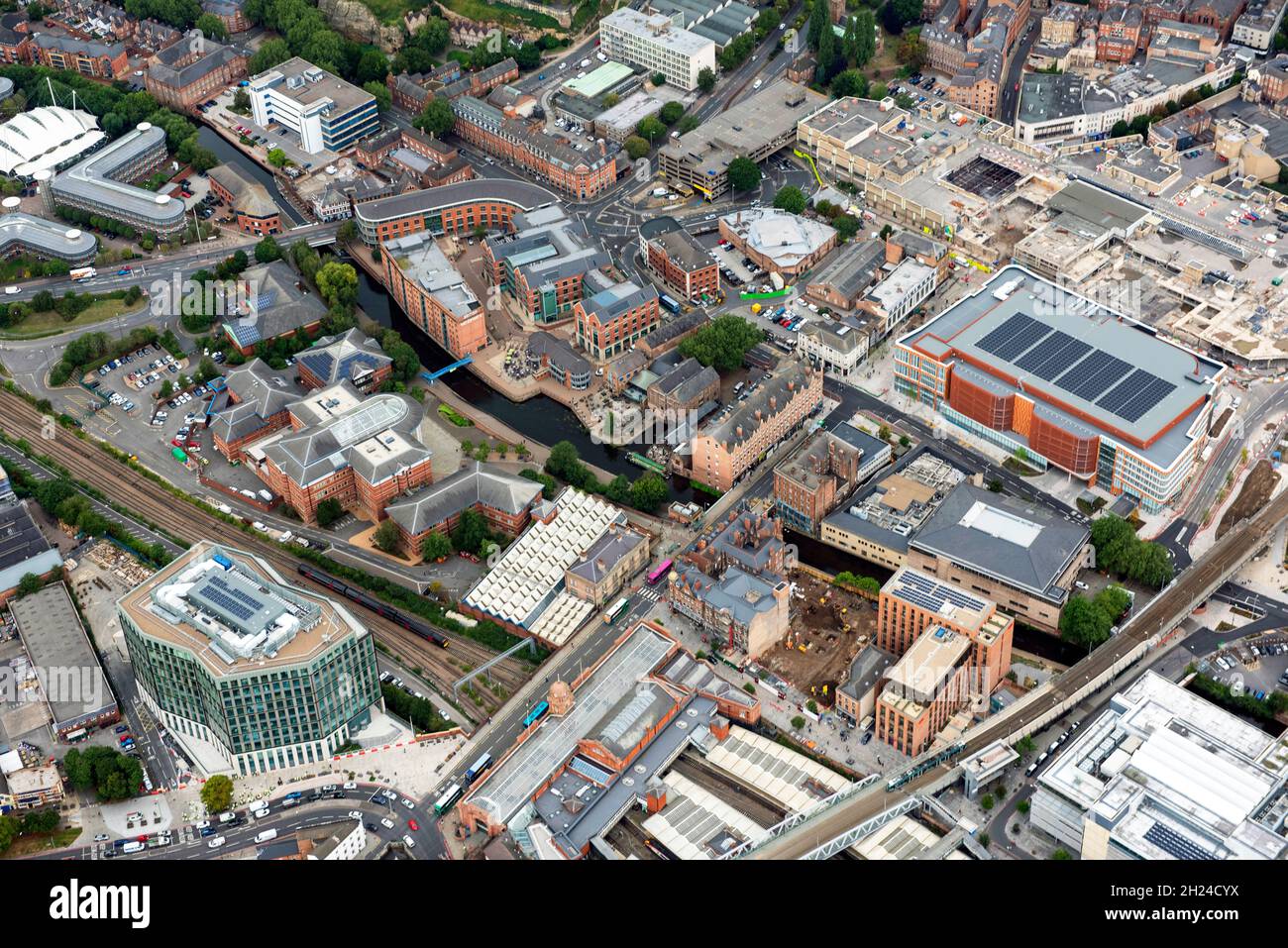 Nottingham station aerial hi-res stock photography and images - Alamy