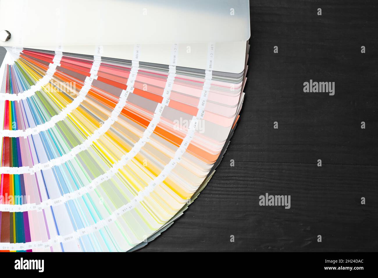Color palette samples on black background, closeup Stock Photo - Alamy