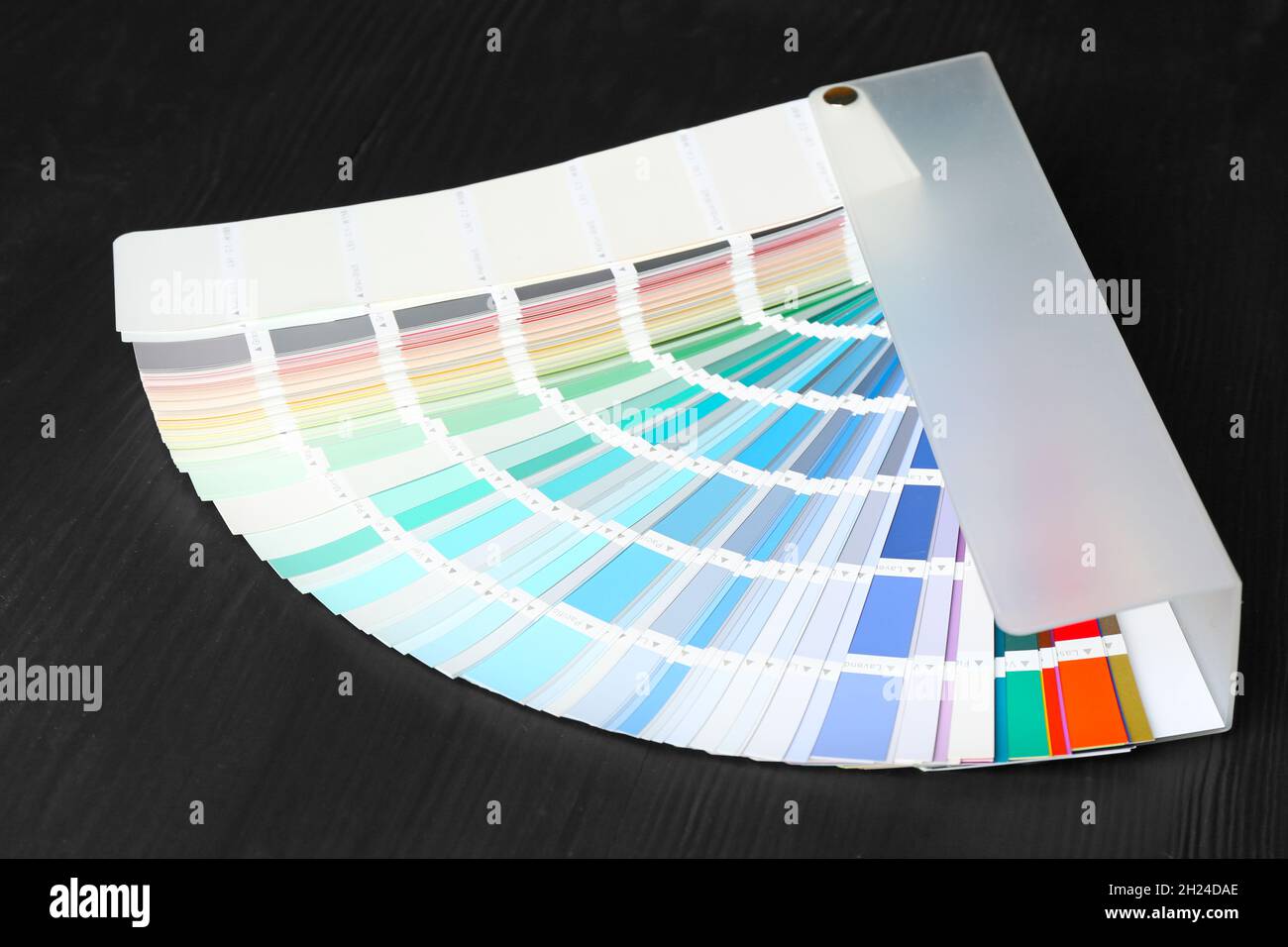 Color palette samples on black background Stock Photo - Alamy