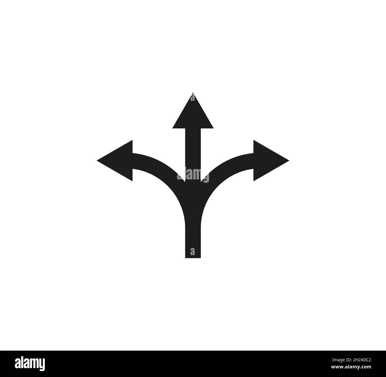 Arrow, three way, direction icon. Vector illustration. Flat design ...